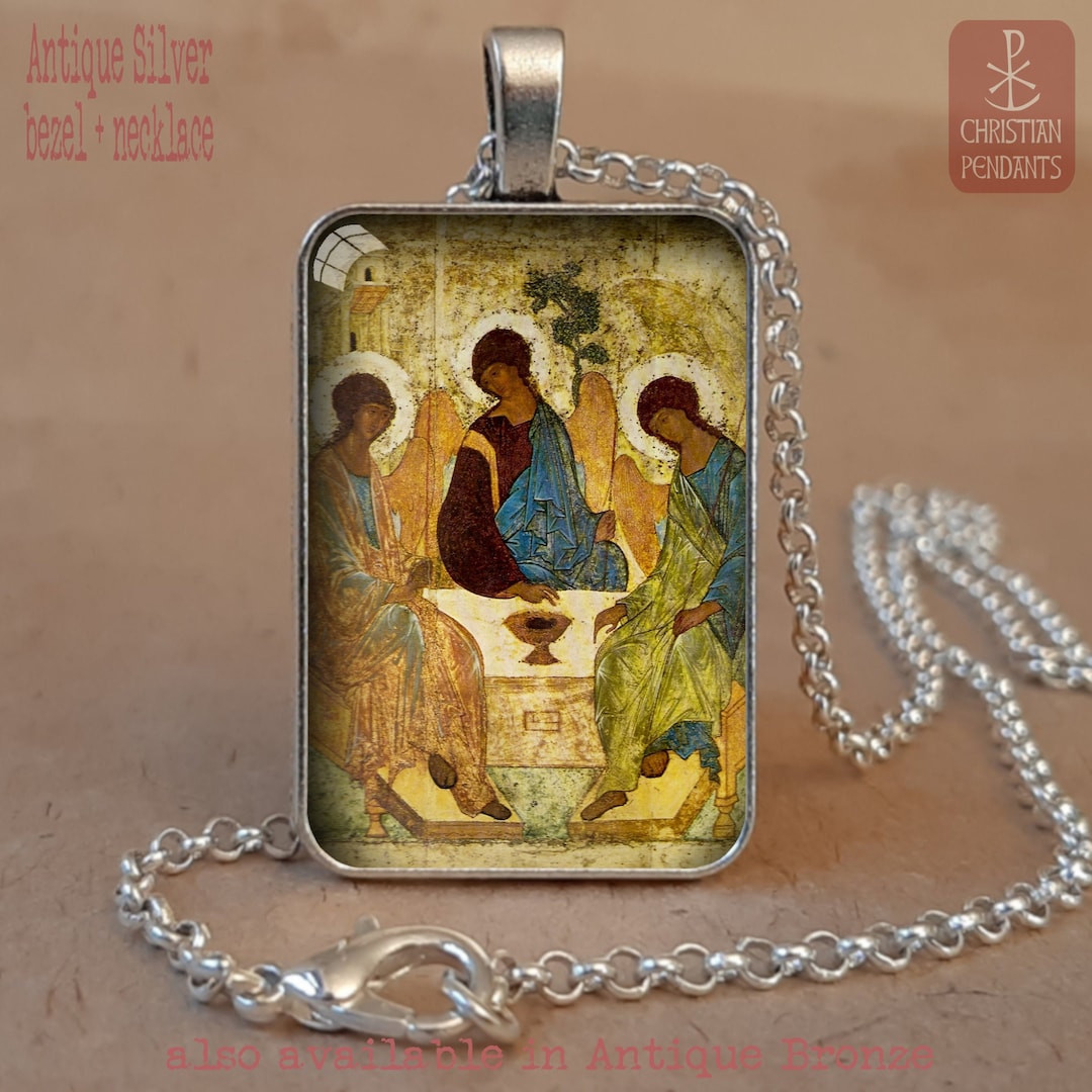 Andrei Rublev Trinity, Orthodox Icon of Holy Trinity Pendant Necklace ...