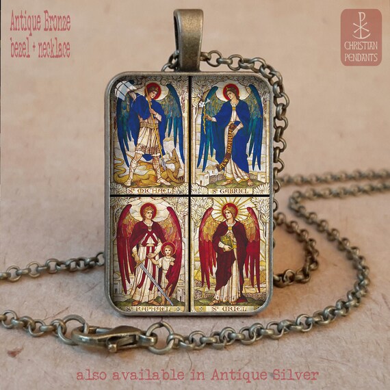 Archangels Michael Gabriel Raphael & Uriel Pendant Necklace - Etsy