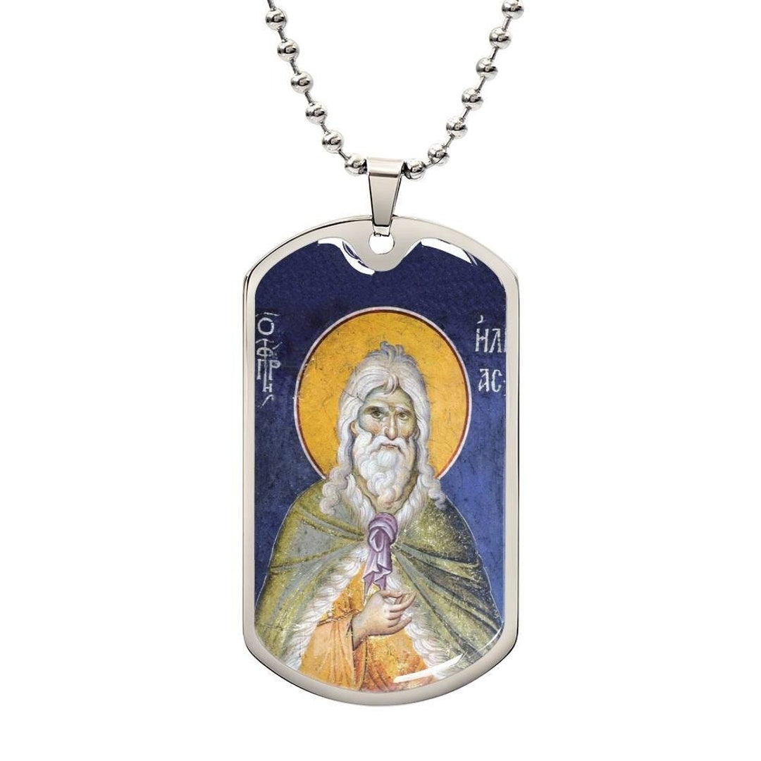 Orthodox Icon Prophet Elijah Dog Tag Necklace Gift - Etsy