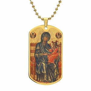 Panagia Pantanassa Most Holy Queen of All Orthodox Icon Dog Tag ...