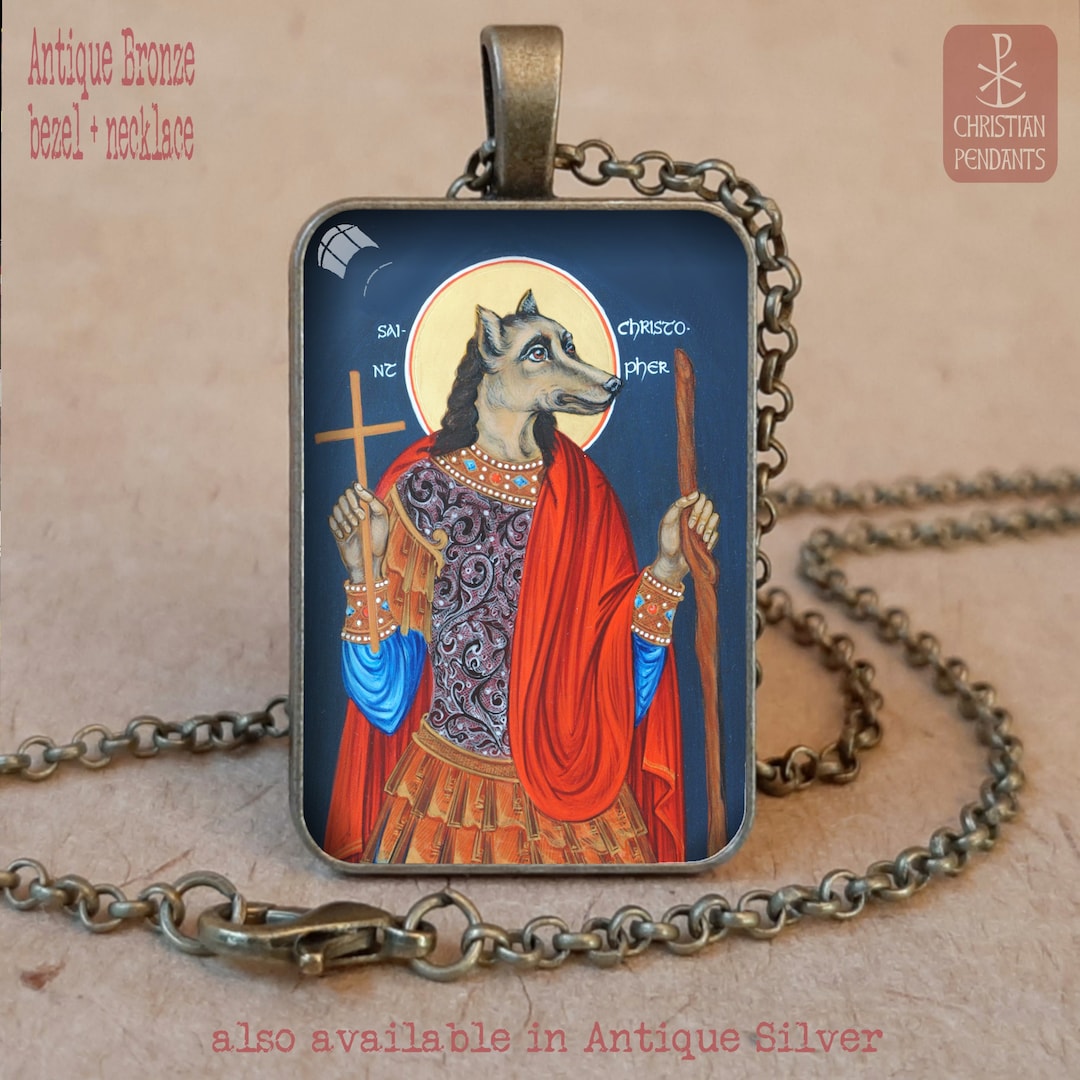 Dog Head St Christopher Orthodox Icon Pendant Necklace / Keychain, St ...