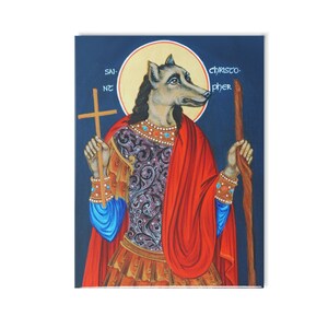 Dog Headed St Christopher Orthodox Icon Ceramic Tile, St Christopher ...