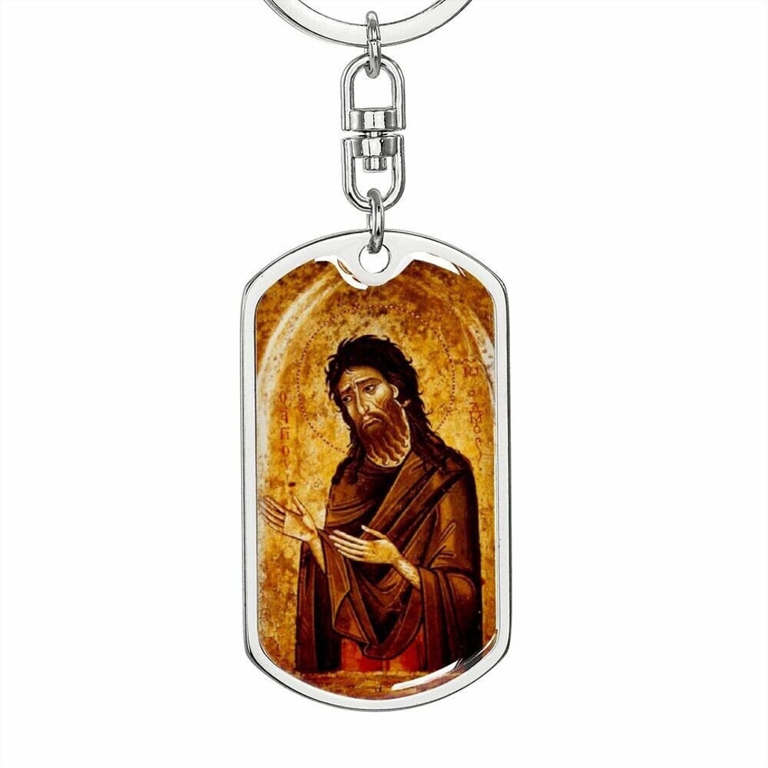 St John the Baptist Orthodox Icon Dog Tag Keychain - Etsy