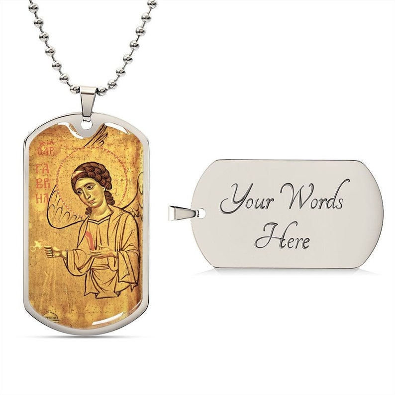 Archangel Gabriel Orthodox Icon of Sinai Dog Tag Necklace - Etsy
