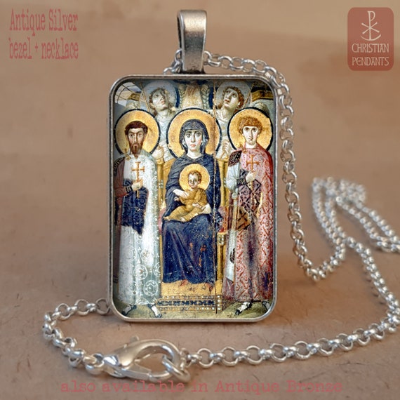 Virgin Mary Icon Pendant Necklace or Keychain | Etsy