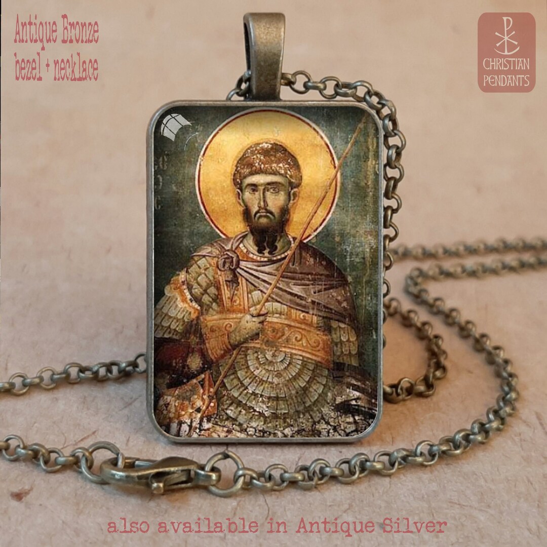 St Theodore of Amasea Orthodox Icon Necklace / Keychain, St Theodore ...