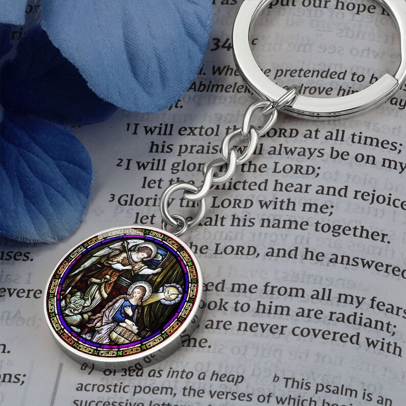 Annunciation to Blessed Virgin Mary Pendant Keychain New Mom - Etsy