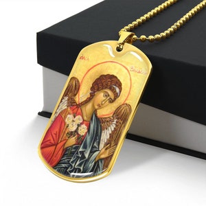 Archangel Barachiel Orthodox Icon Dog Tag Necklace Keychain - Etsy