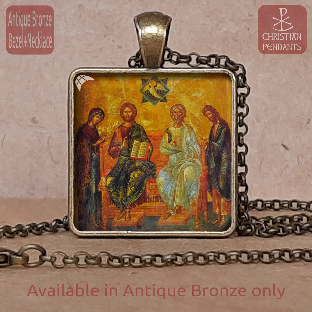 Holy Trinity Deesis Byzantine Icon Pendant Necklace or Keychain, Deisis ...