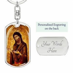 St John the Baptist Orthodox Icon Dog Tag Keychain - Etsy