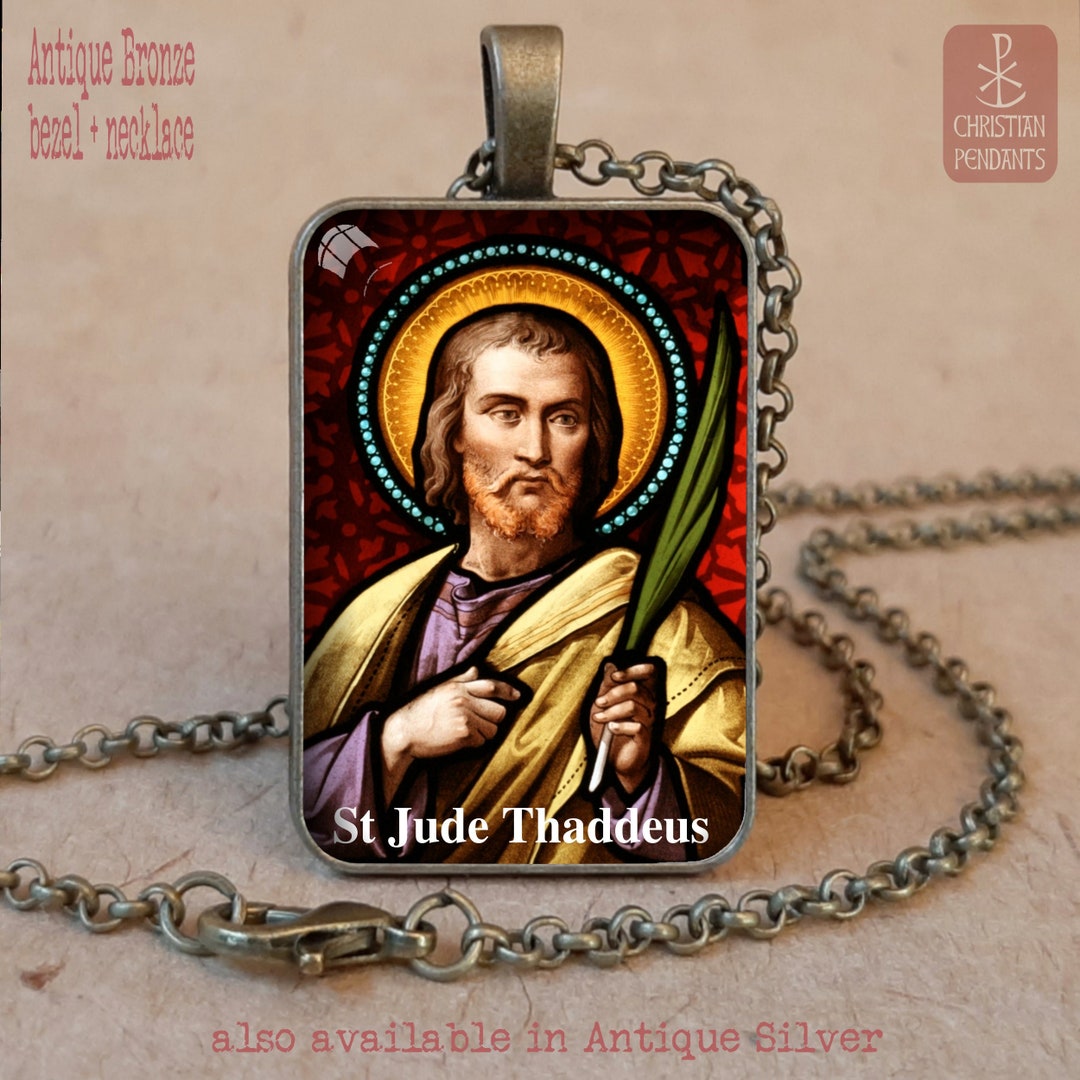 St Jude Thaddeus Icon Pendant Necklace or Keychain, Patron Saint Lost ...