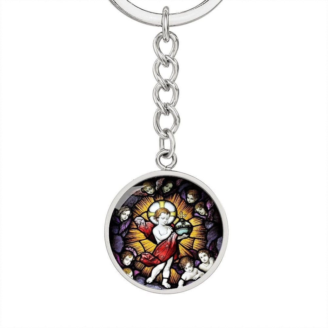 Jesus Emmanuel Stained Glass Icon Keychain - Etsy