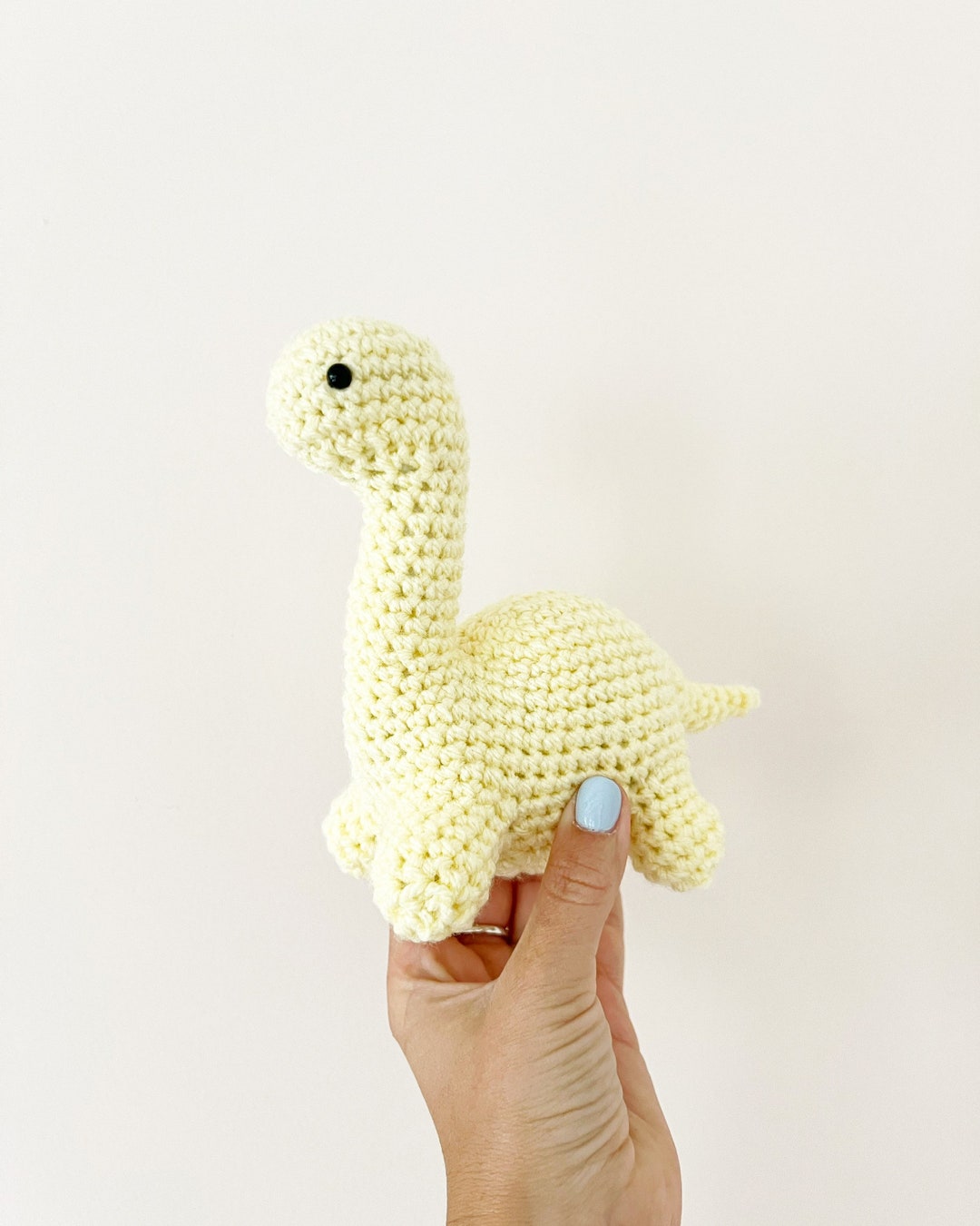 Lemon Crochet Dinosaur Decoration, Yellow Pastel Crochet Dinosaur Decor ...