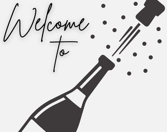 Engagement Party Acrylic Welcome Sign, Champagne Engagement Party ...