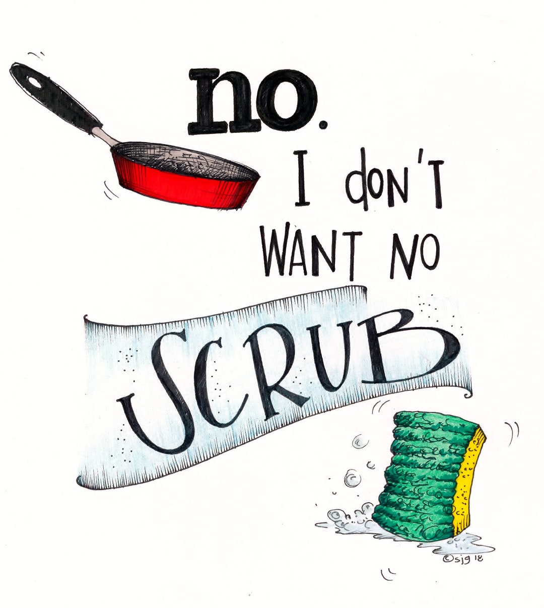 No Scrubs Illustrated Art Print/card - Etsy