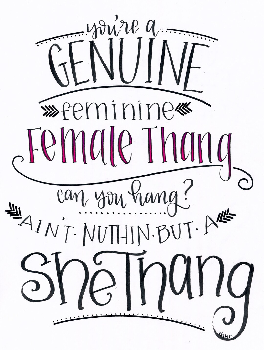 Ain't Nothin' but a She Thang Print/card - Etsy