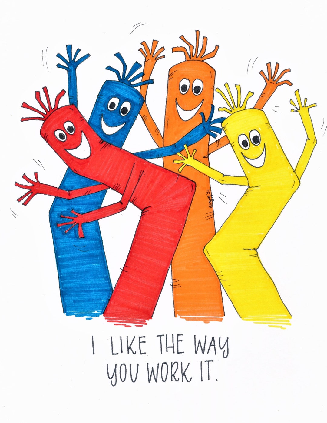 I Like the Way You Work It Illustrated Art Print - Etsy