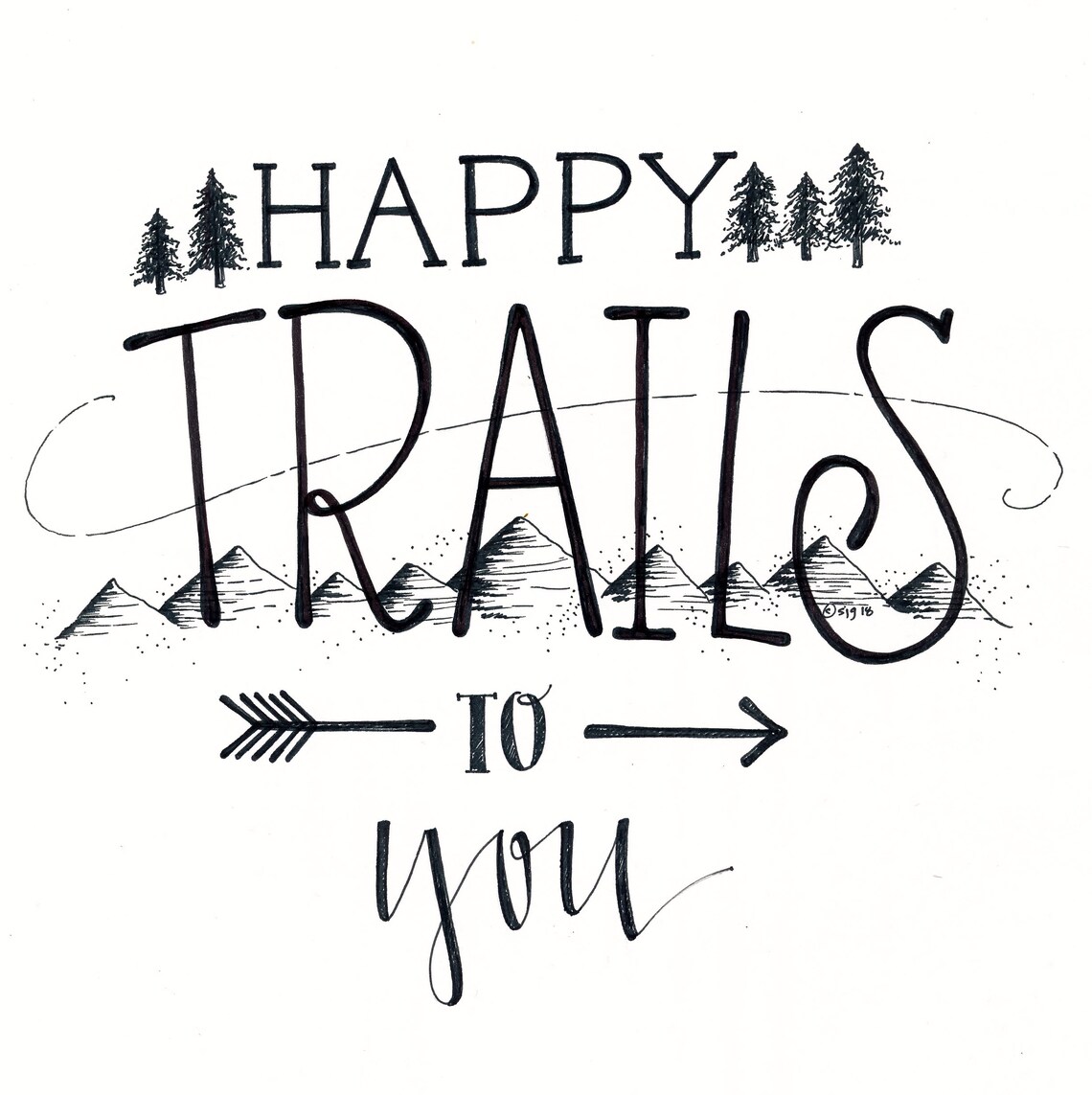 Happy Trails Illustrated Art Print - Etsy
