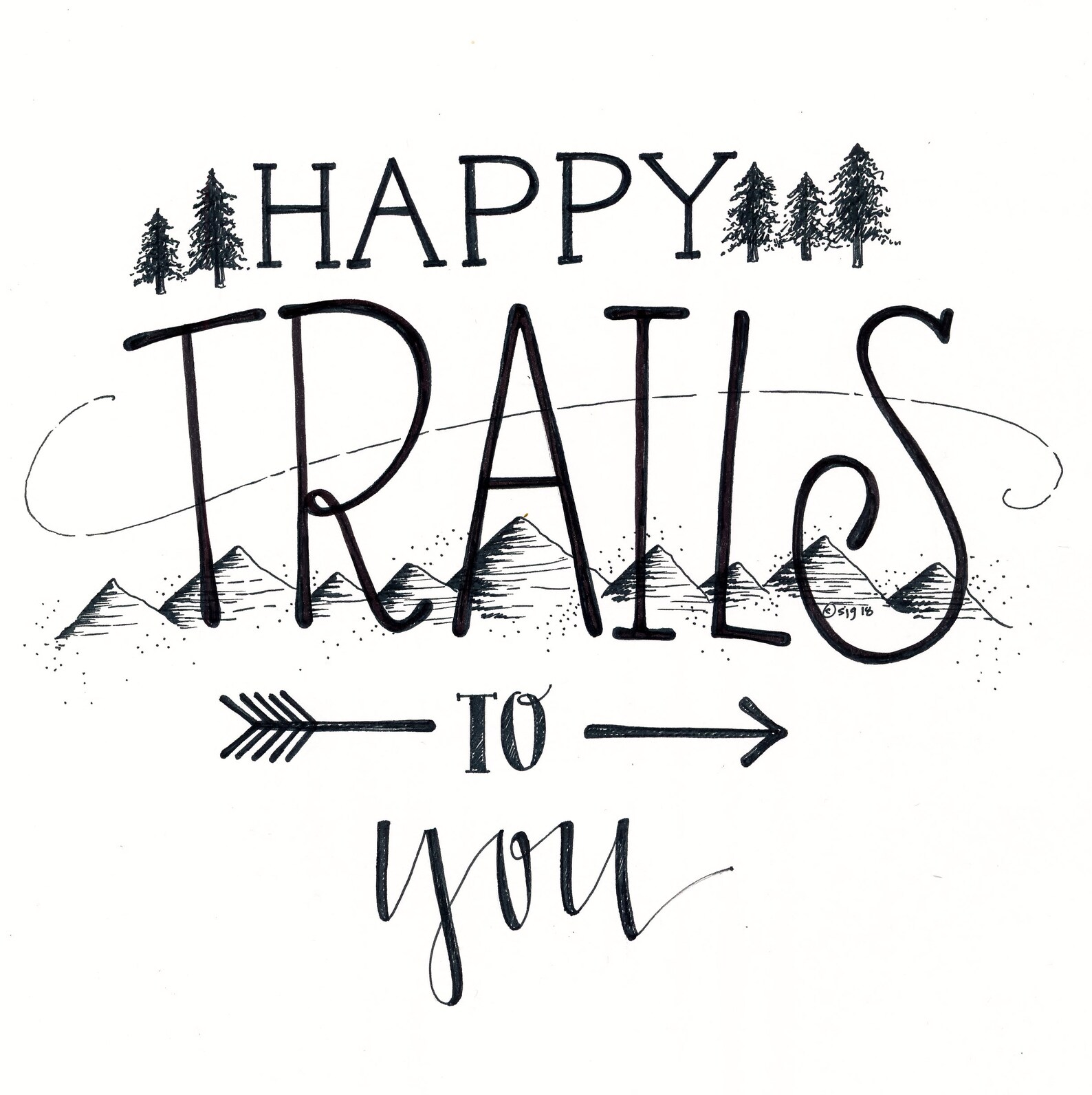 Happy Trails Illustrated Art Print - Etsy