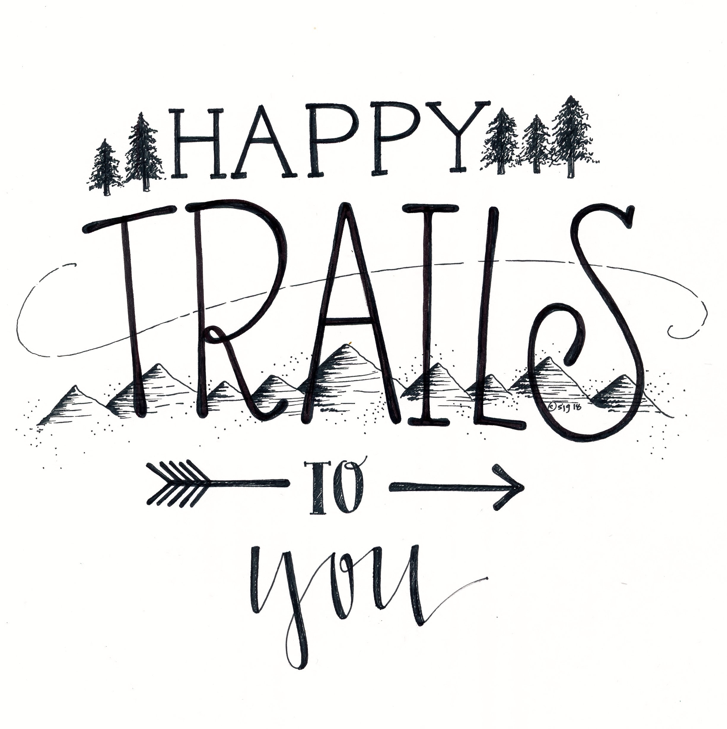 Happy Trails Illustrated Art Print - Etsy