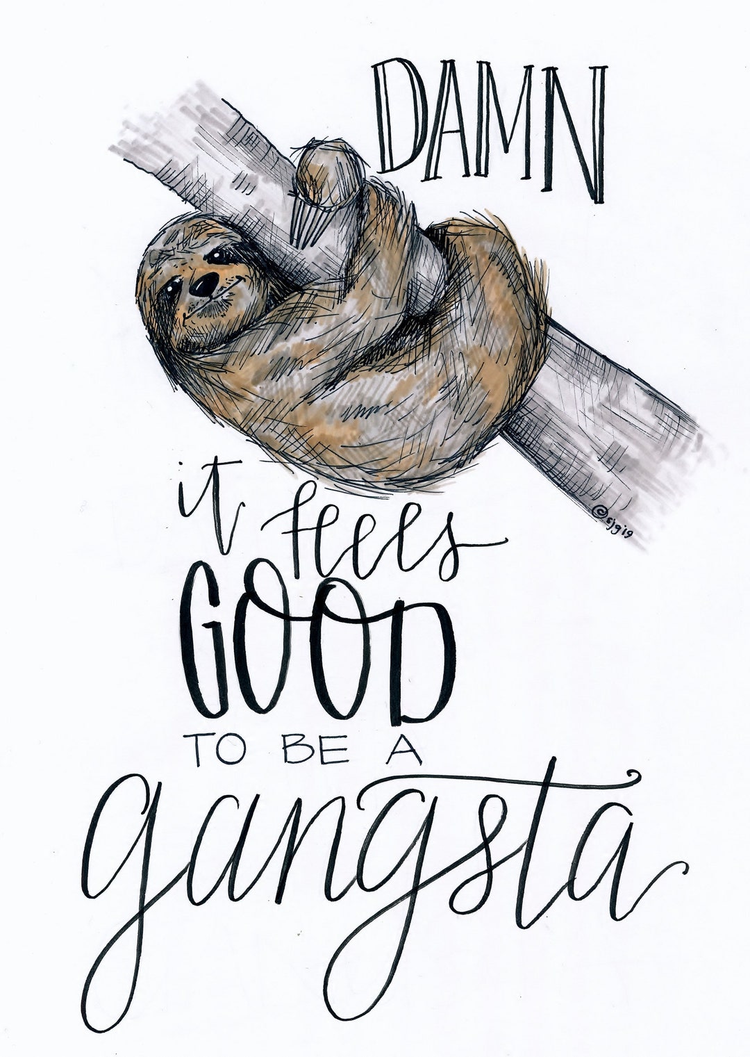 Damn It Feels Good to Be a Gangsta Print/card - Etsy