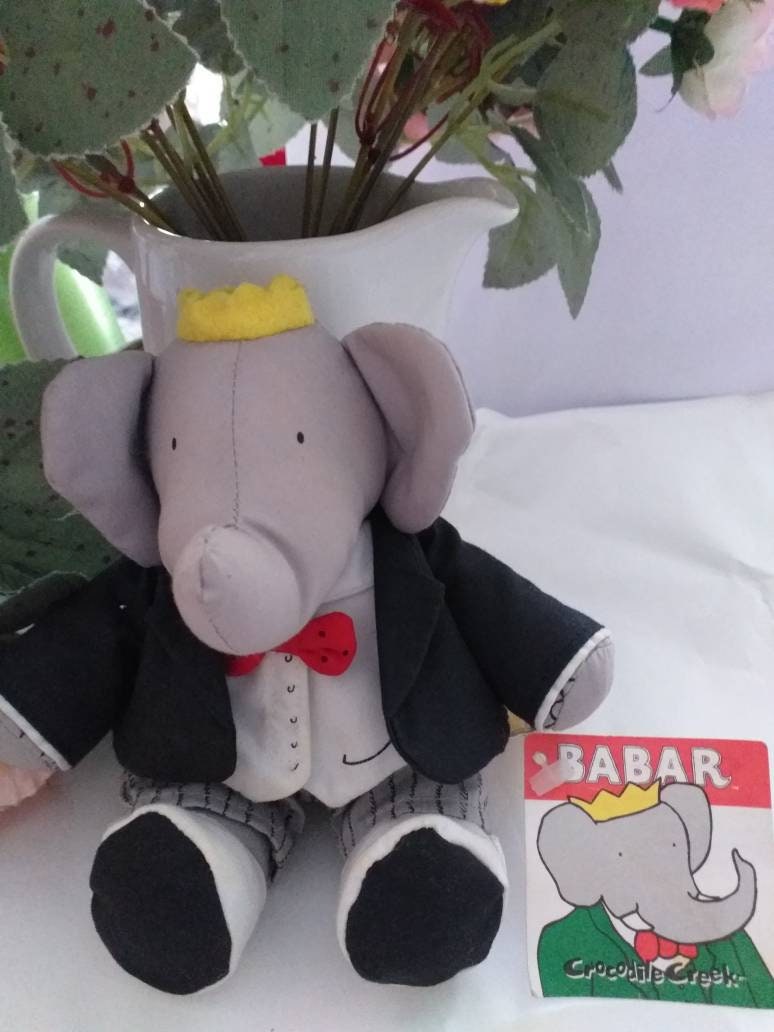 Babar Soft Toys and Babar Oil Cloth Bag Vintage Babar Toys by | Etsy