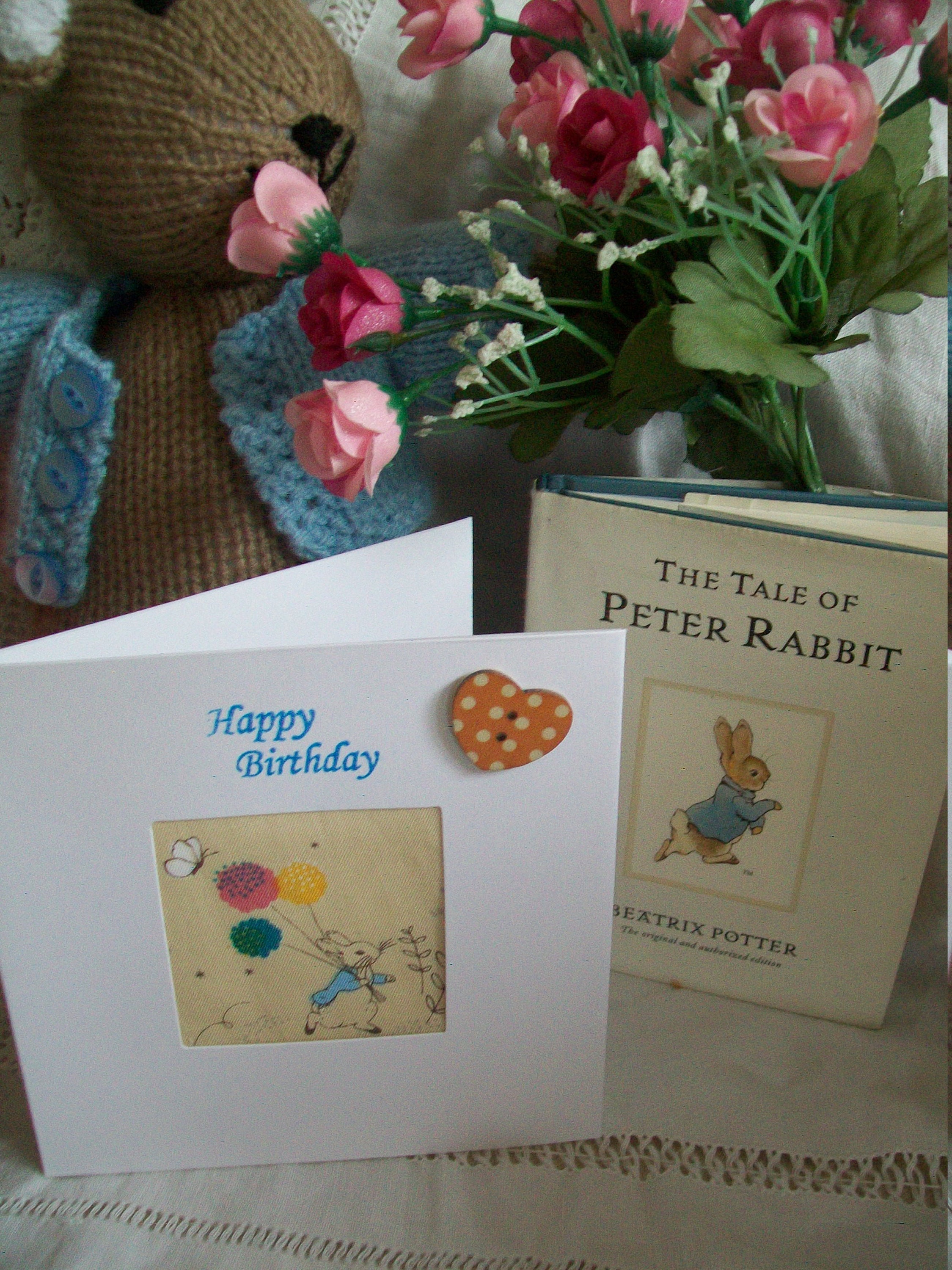 Peter Rabbit Fabric Birthday Card Handmade Peter Rabbit Fabric | Etsy
