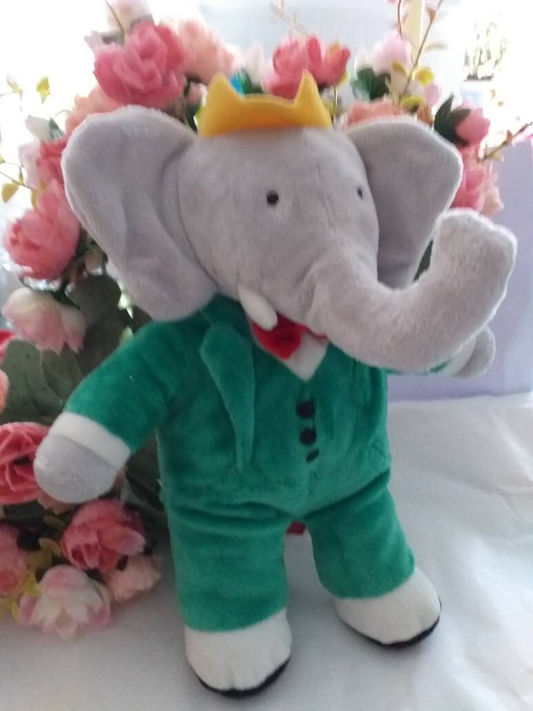 Babar Soft Toys and Babar Oil Cloth Bag Vintage Babar Toys by | Etsy