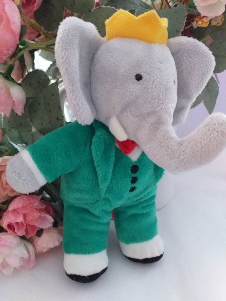 Babar Soft Toys and Babar Oil Cloth Bag Vintage Babar Toys by | Etsy