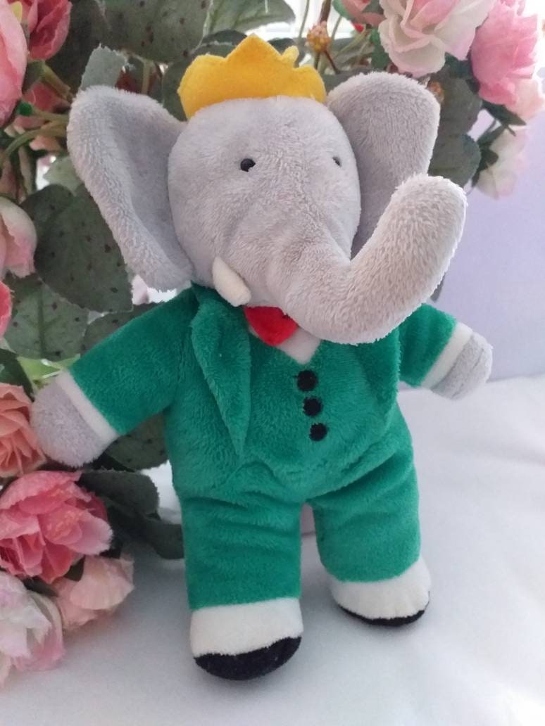Babar Soft Toys and Babar Oil Cloth Bag Vintage Babar Toys by | Etsy