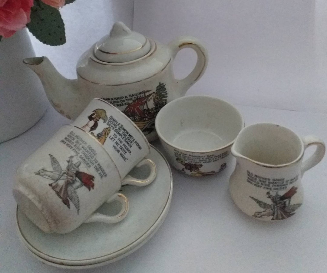 Shell Childrens Tea Set 1920/30s Vintage Nursery Rhyme Tea Set - Etsy