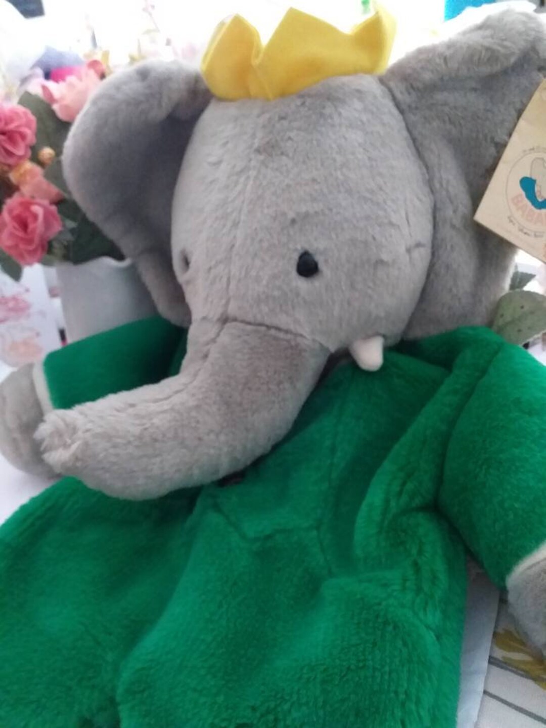 Babar Toys by Gund Soft Toys Vintage Babar Rattle Toy and Large ...