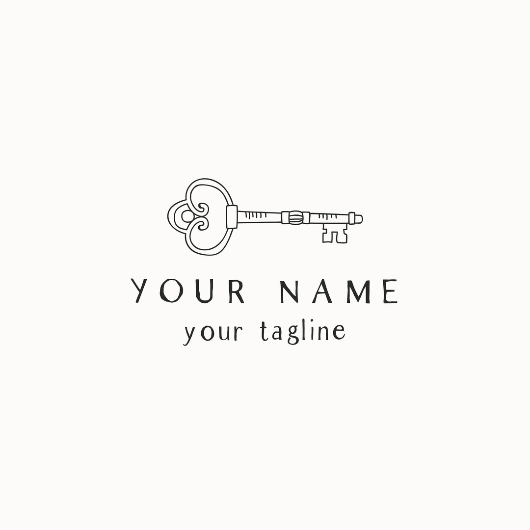 Hand Drawn Vintage House Key Logo Design to Be Customised - Etsy Australia