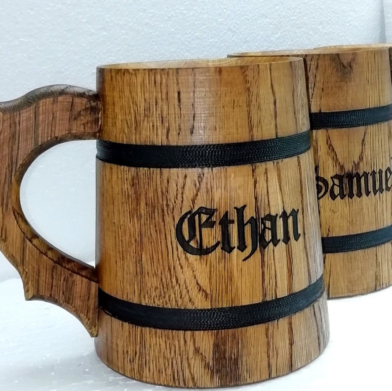 Personalized Wooden Tankard Groomsmen Gift Beer Stein - Etsy