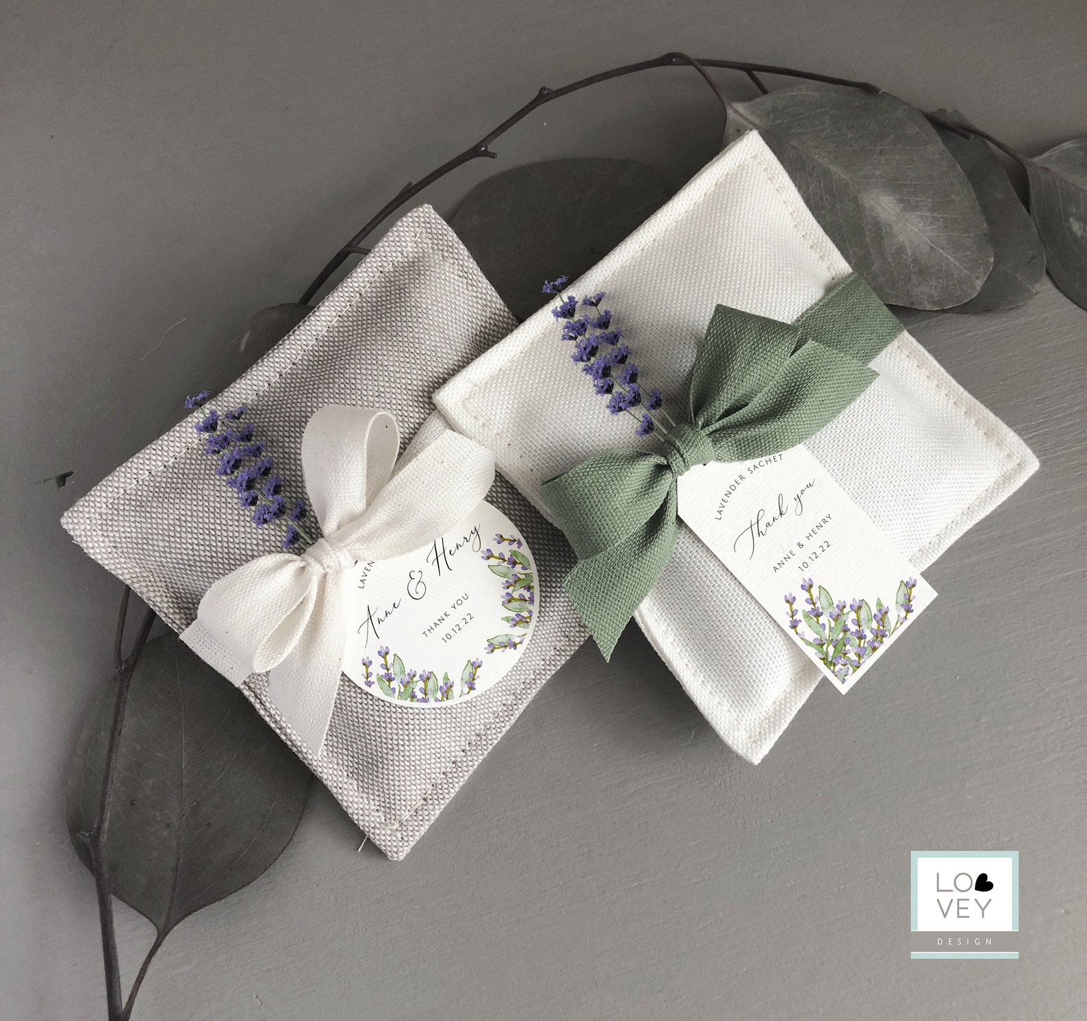 Natural Cotton Sachets With Dried Lavender Wedding & Party | Etsy