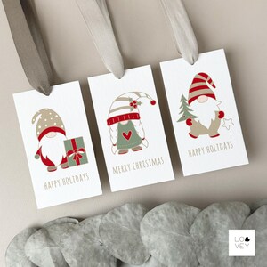 Printable Christmas Gnome Gift Tags: Editable Template (PDF) - Etsy