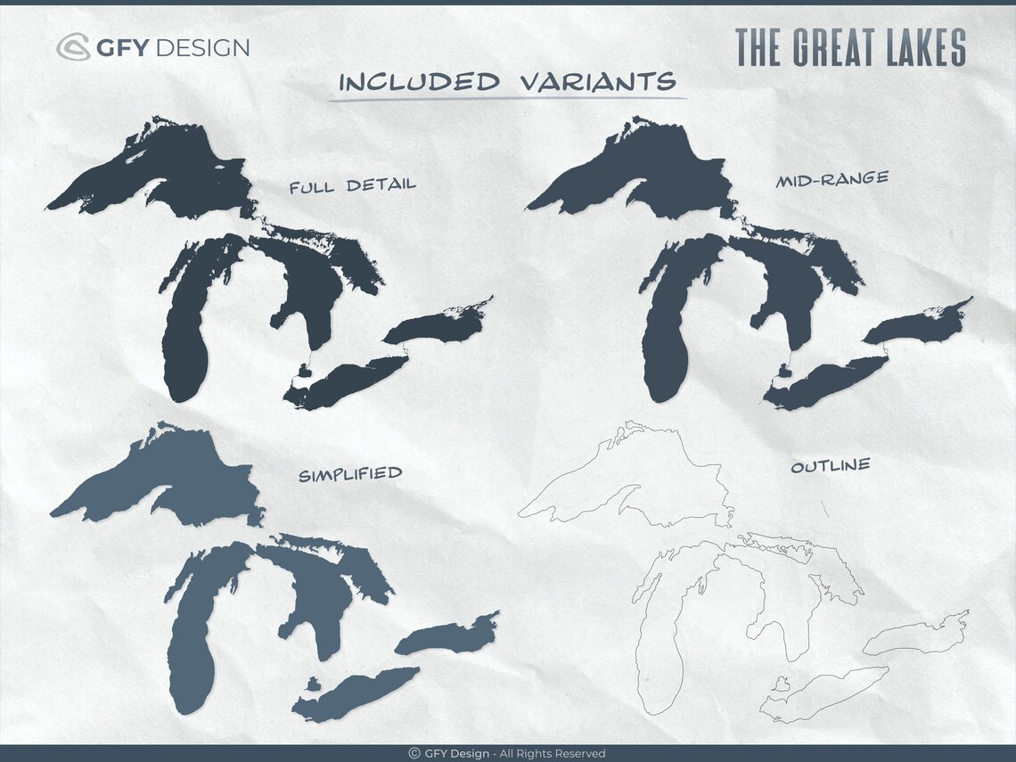Great Lakes Super Bundle SVG Vector Graphic Set Perfect - Etsy