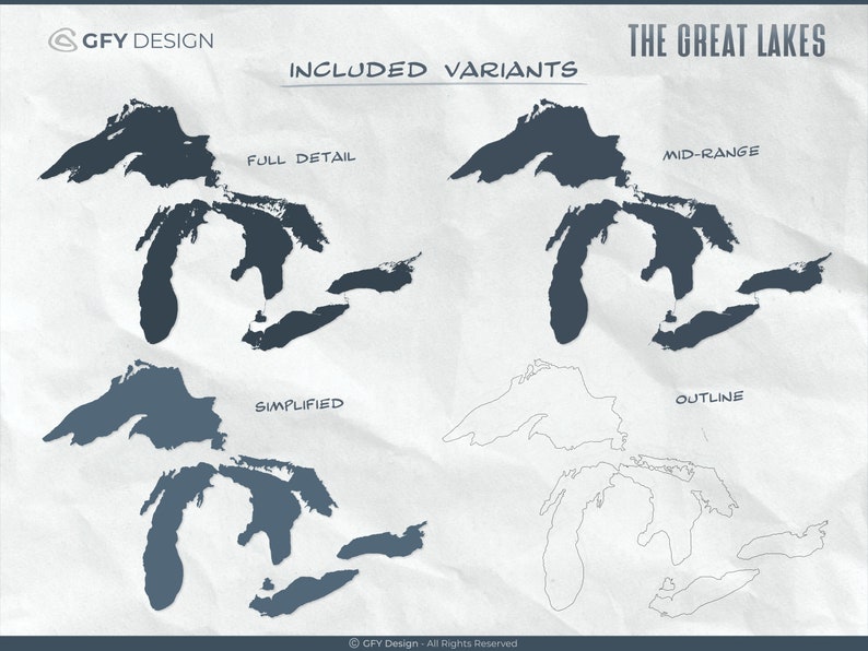 Great Lakes Super Bundle SVG Vector Graphic Set Perfect - Etsy