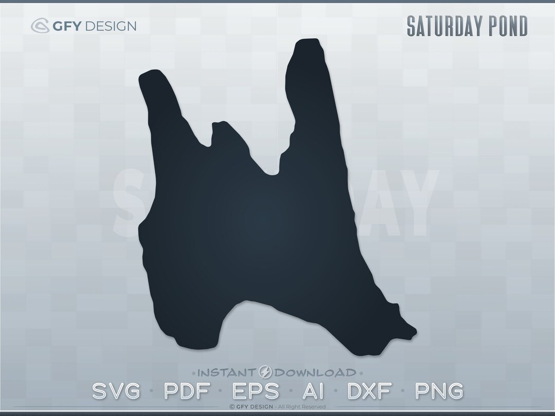 Saturday Pond SVG Digital File Set Maine Vector Outline Map Shape Ideal ...