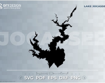 Lake Norman Vector Graphic, Cut File, Map, Print Ready, Digital File ...