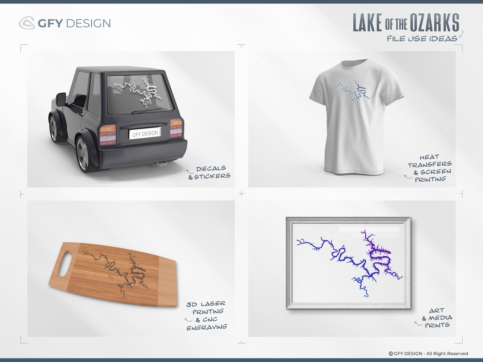 Lake of the Ozarks SVG Vector Graphic Cut File Map - Etsy