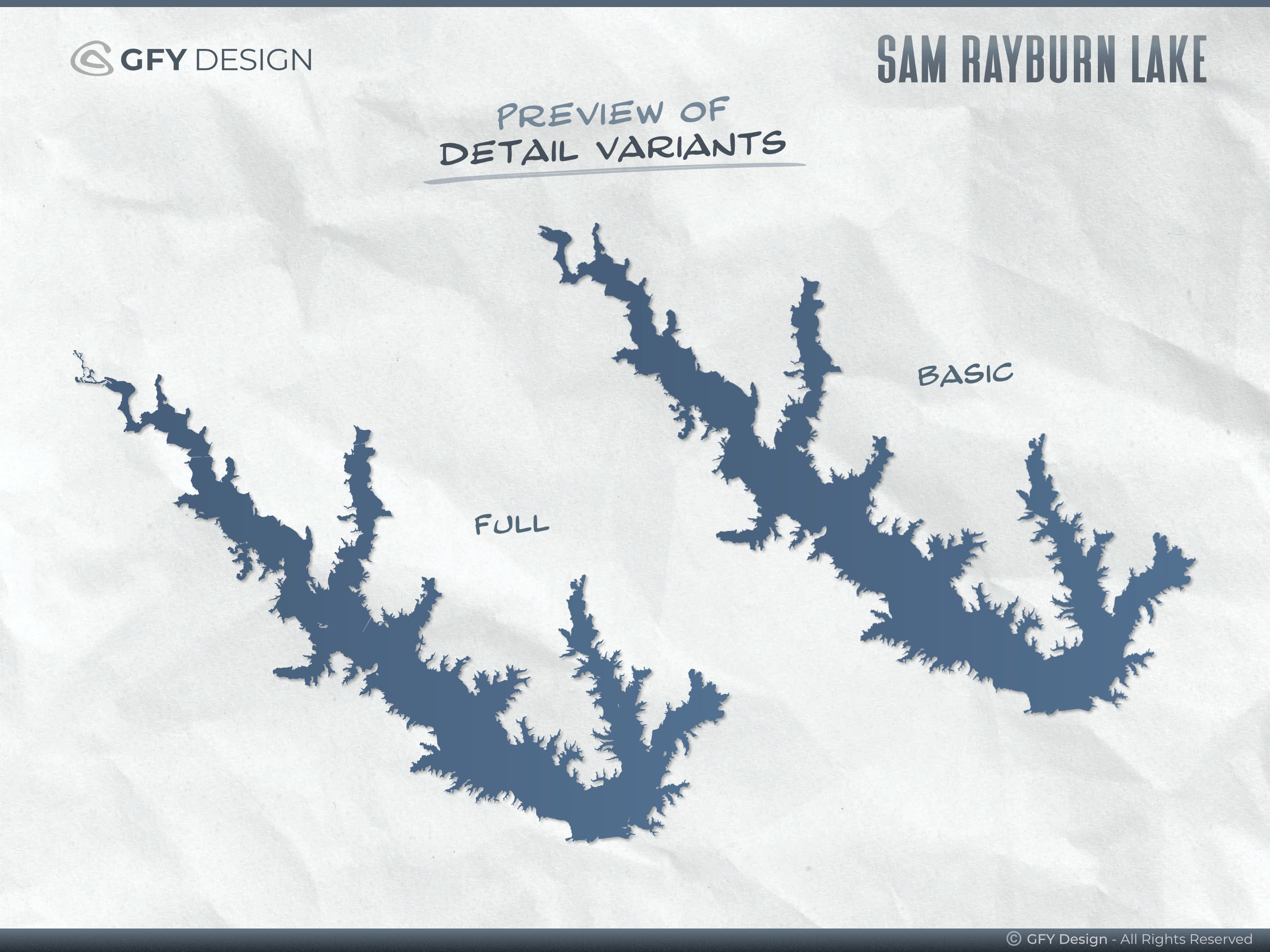 Sam Rayburn Reservoir - SVG Vector Graphic Set (lake, Texas, Digital ...