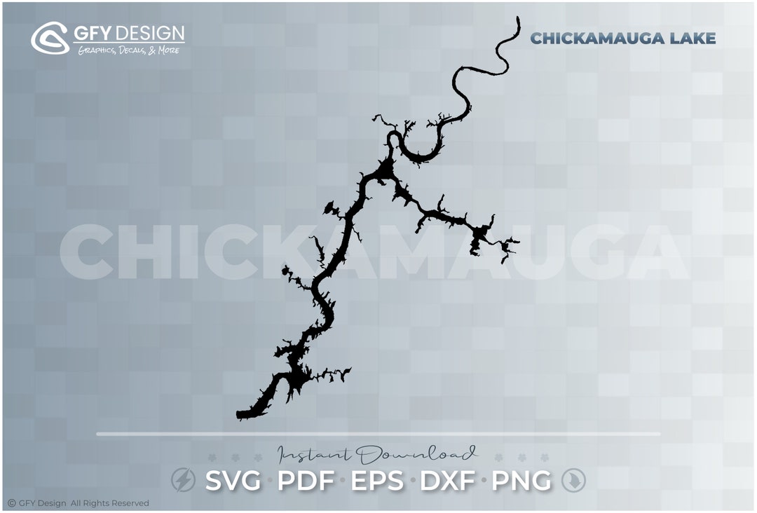 Chickamauga Lake - Vector Graphic, Cut File, Map, Tennessee, Print ...