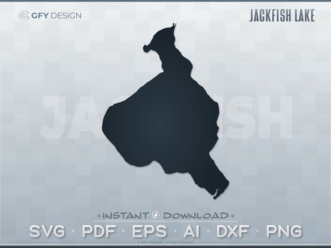 Jackfish Lake SVG - Digital File Set - Saskatchewan SK; Single Layer ...
