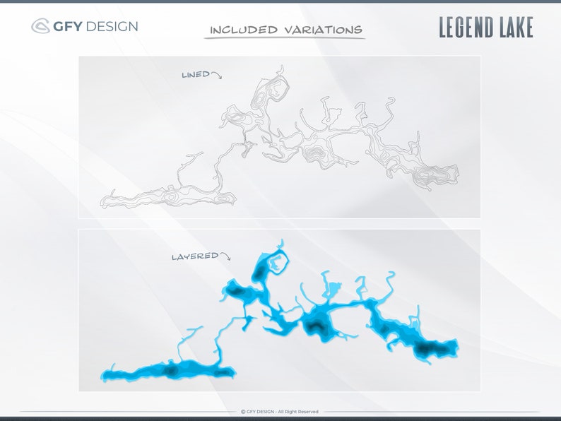 Legend Lake Depth Layers (bathymetry) - SVG Vector Graphics - Wisconsin ...