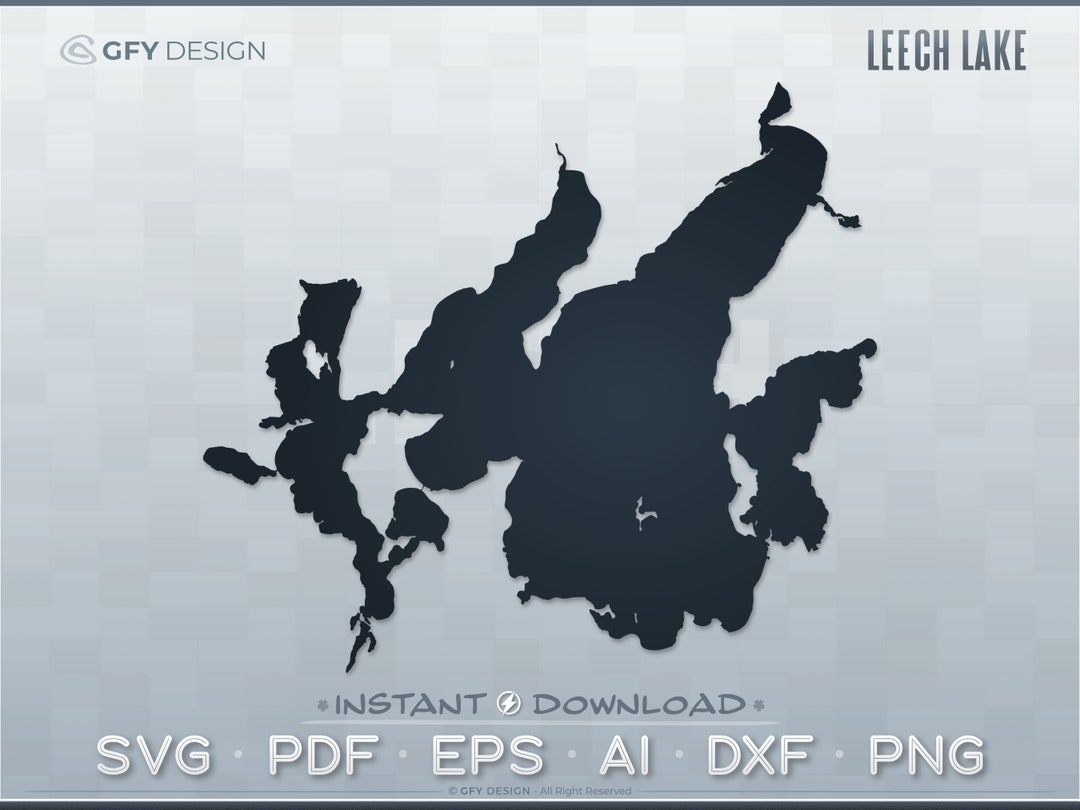 Leech Lake SVG - Digital File Set - Walker, Minnesota | Vector Outline ...
