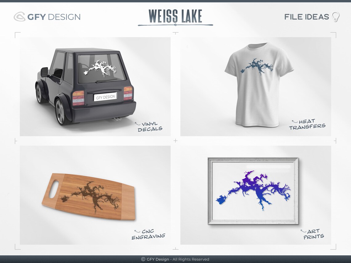 Weiss Lake Vector Graphic SVG Alabama Map Shape Cut File | Etsy