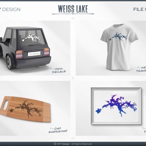 Weiss Lake - Vector Graphic SVG (alabama, Map Shape, Cut File, Instant ...