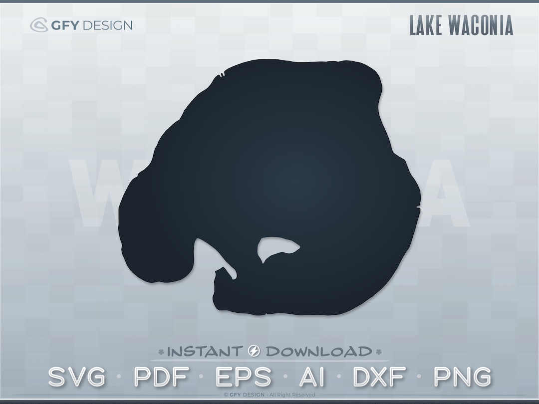 Lake Waconia SVG Digital File Set - Minnesota, MN | Vector Outline Map ...