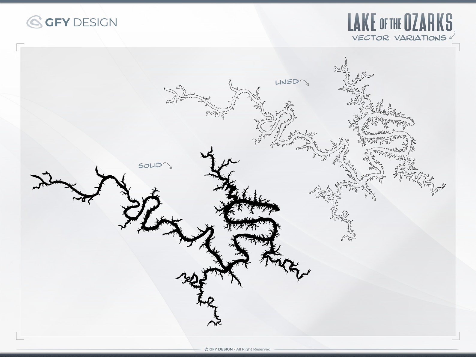 Lake of the Ozarks - SVG Vector Graphic, Cut File, Map, Missouri ...